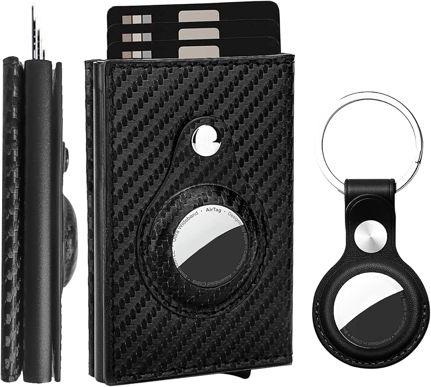 ELZAMA Men Slim Airtag Wallet with Airtag Holder, Pop Up Cardholder ...