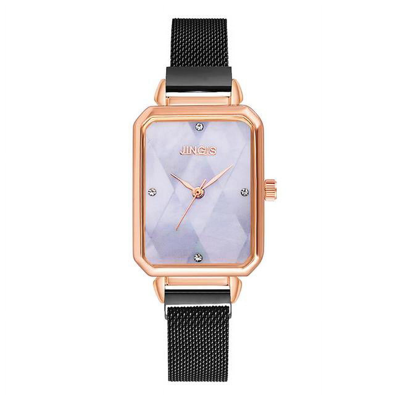 ELegant Luxury Women Bracelet Quartz Clock Watch Rose Gold Rectangle ...