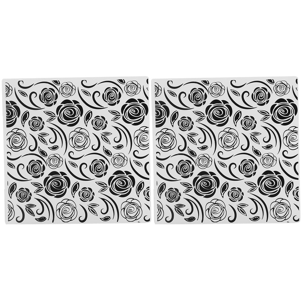 EM200 Rose Pattern Embossing Folder - Set of 2 - DIY Plastic Template ...