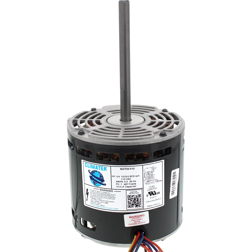 EM3-989A - ClimaTek Upgraded Furnace Blower Motor 3/4 HP 1075 RPM 115V ...