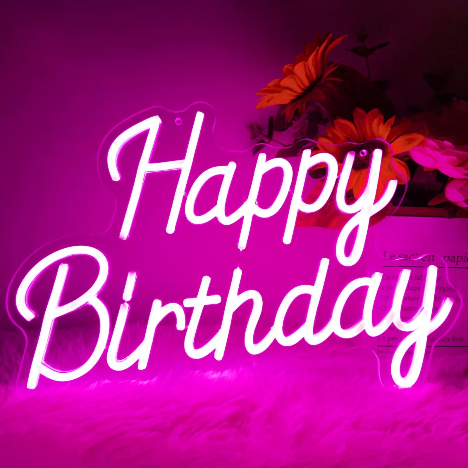 BrightSide 12" Heart Shaped LED Neon Table Light, Pink, Battery-Powered ...