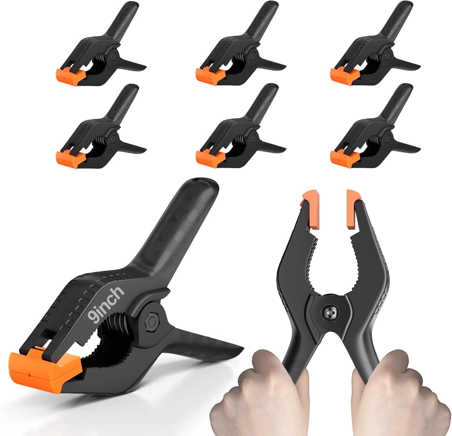 EMART 6 Pack Heavy Duty Muslin Spring Clamps, 9 inch Photo Booth ...