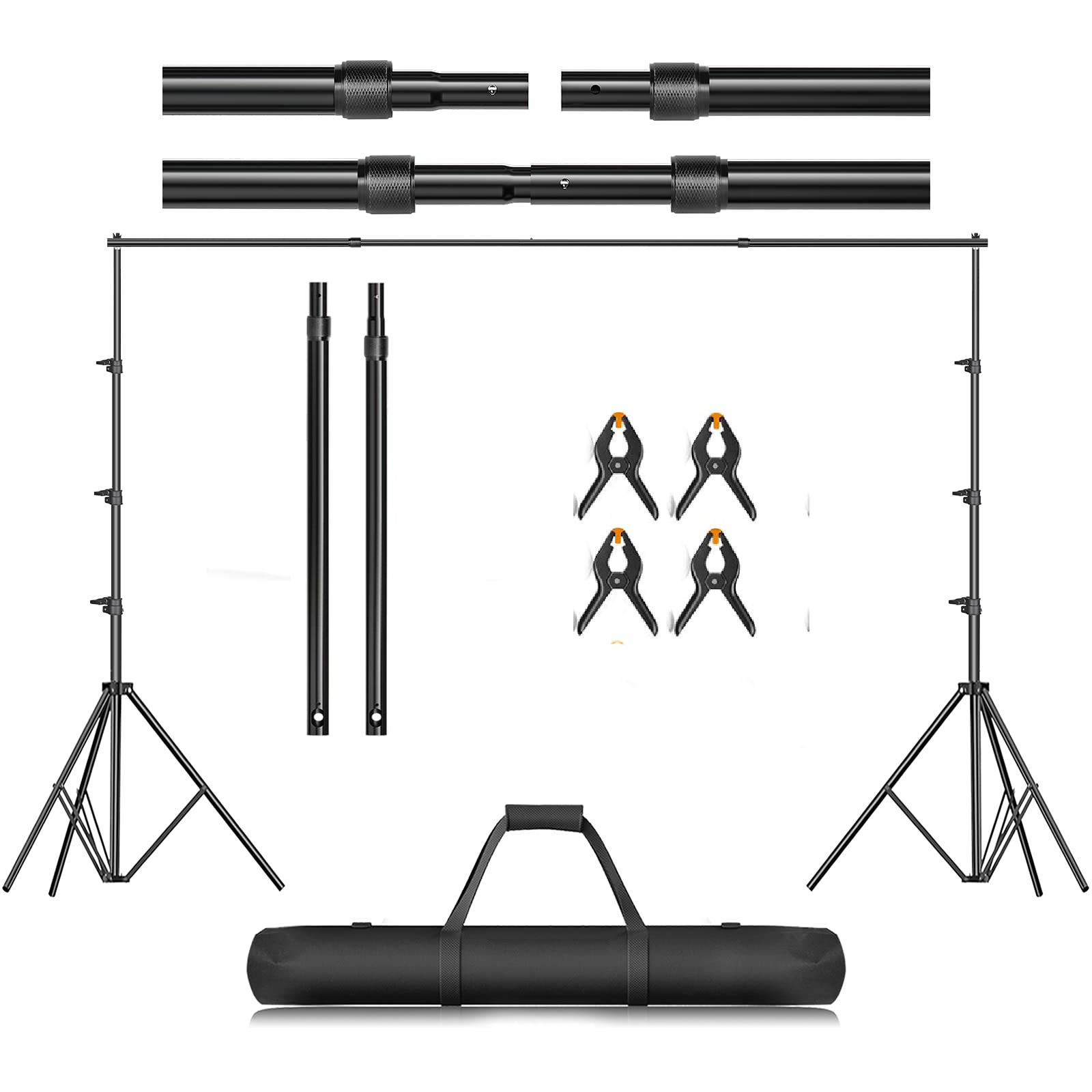 Winado 6.5ft Adjustable T-Shape Backdrop Stand Kit Background Support ...