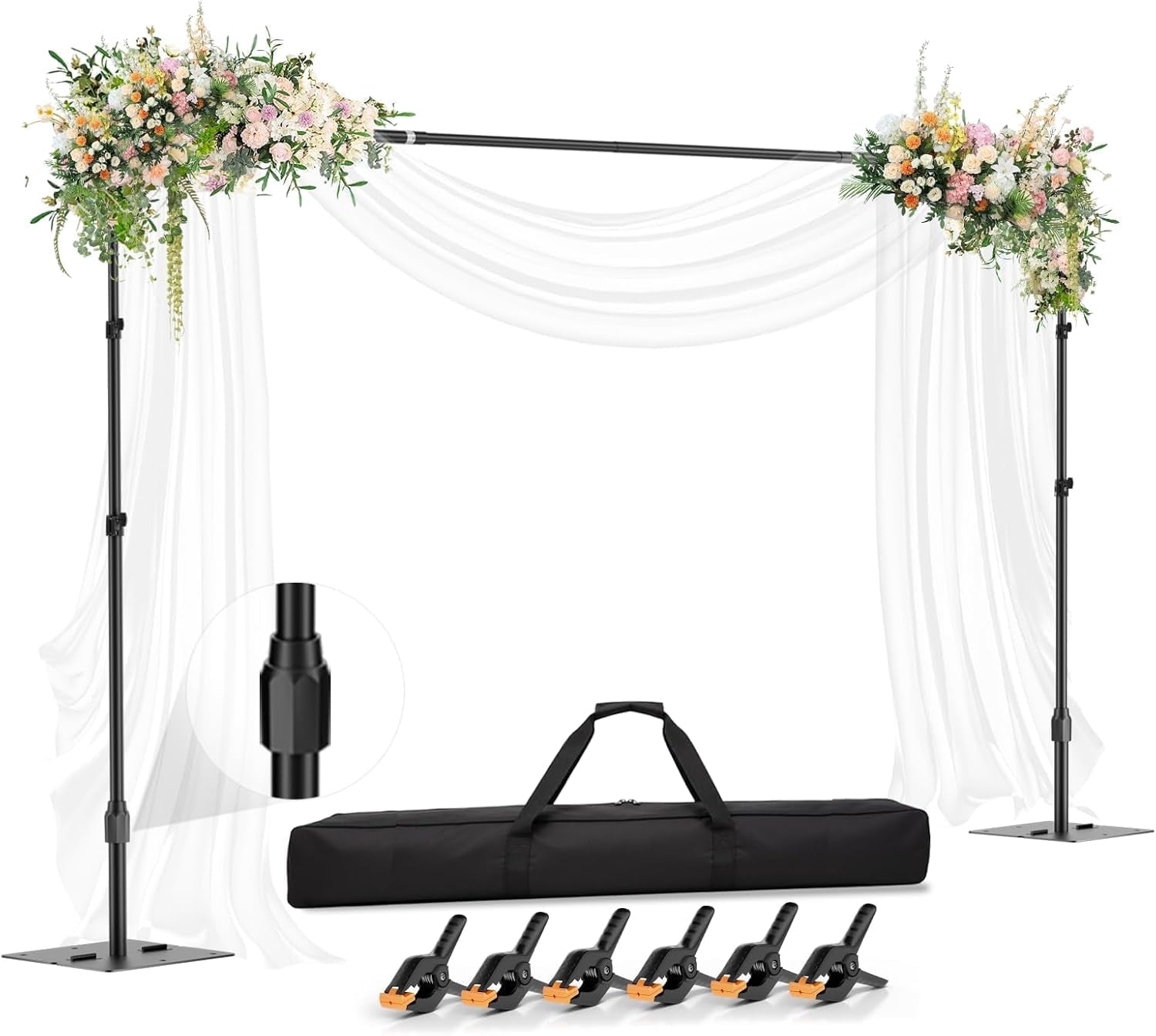 EMART Backdrop Stand 10x7ft Adjustable Background Support System Kit ...