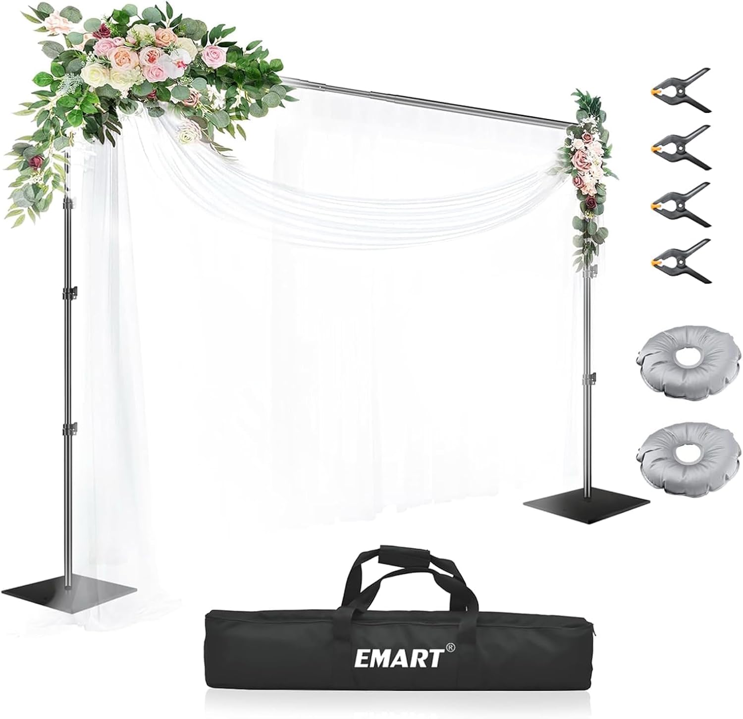 EMART Backdrop Stand, 9.8x10 ft Adjustable Photo Background Pipe and ...