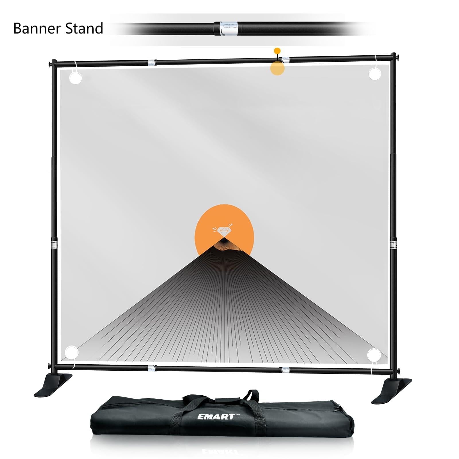 EMART Banner Stand, 10x10 ft Heavy Duty Adjustable Step and Repeat ...