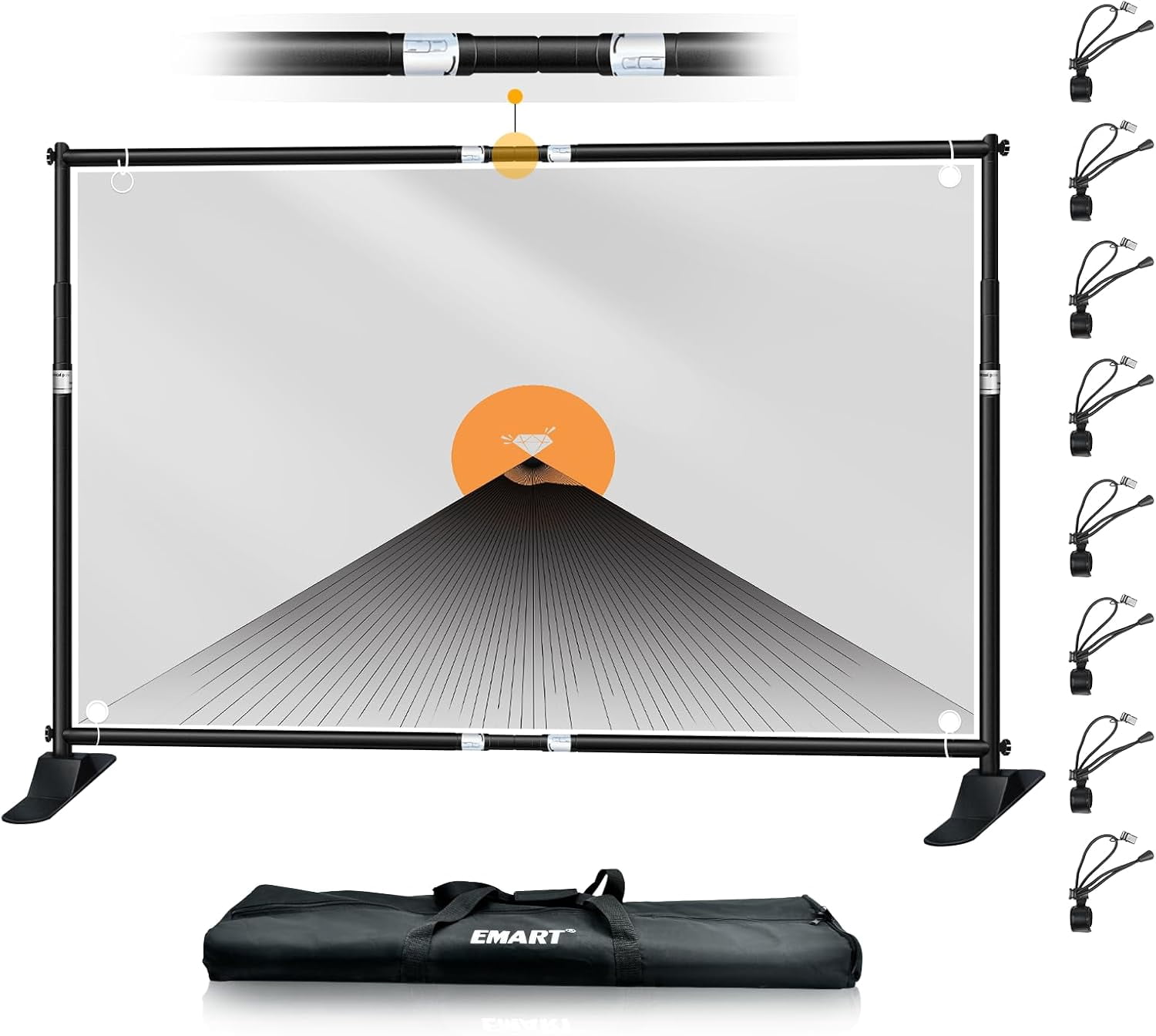 EMART Banner Stand, 10x8 ft Heavy Duty Adjustable Step and Repeat ...
