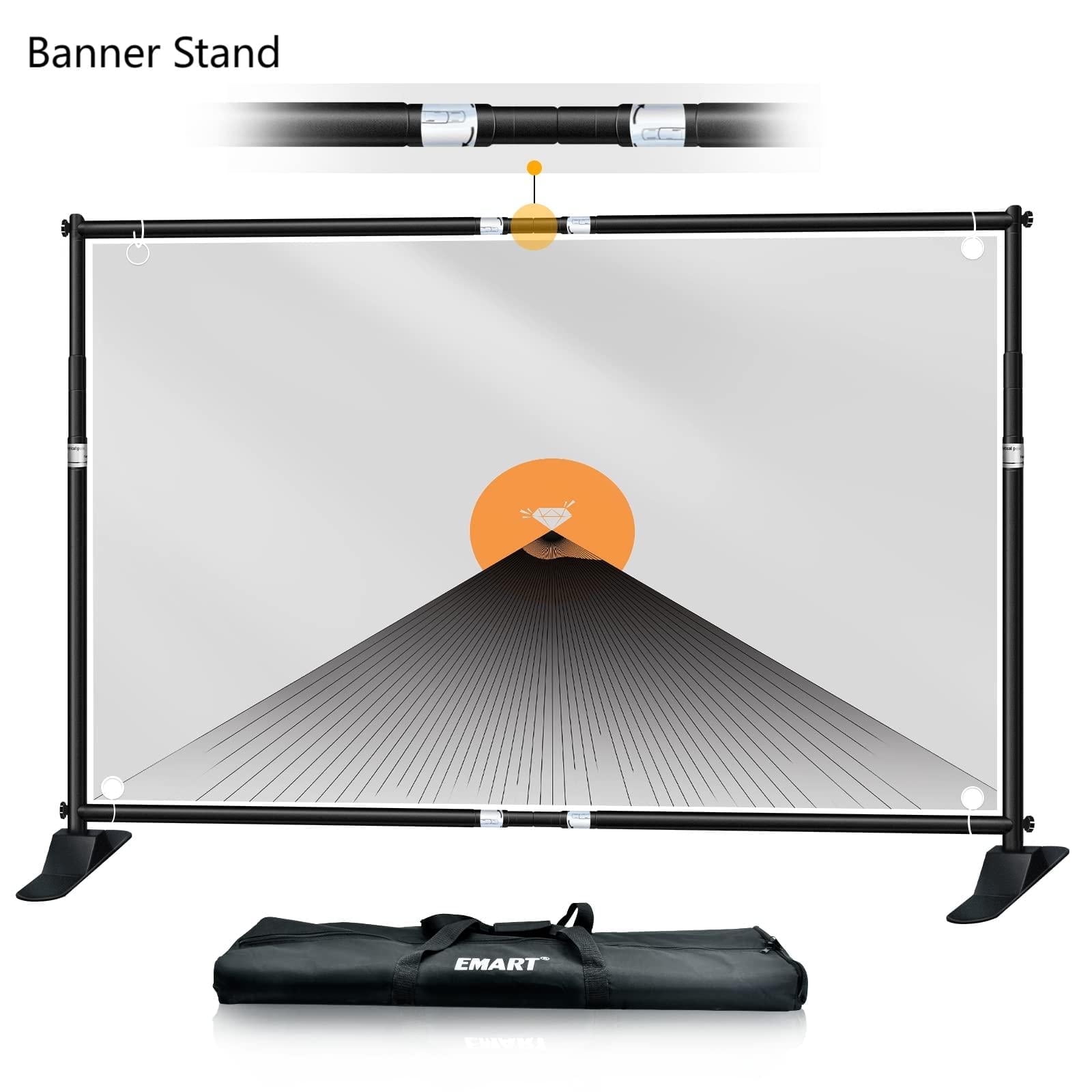 EMART Banner Stand, 10x8 ft Heavy Duty Adjustable Step and Repeat ...