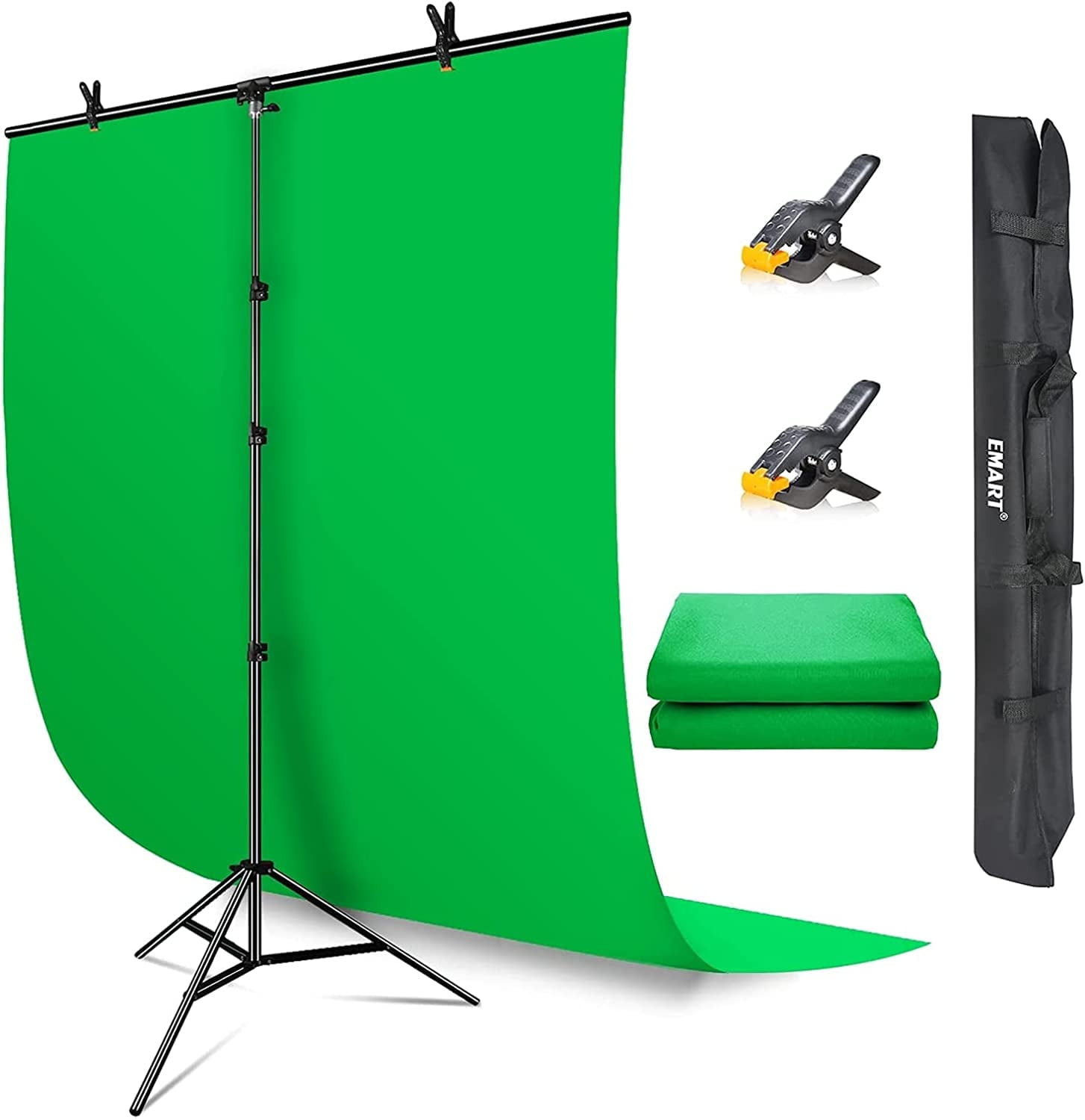 EMART 5x7ft Green Screen with Stand, T-Shaped Support, Mini Studio Kit ...