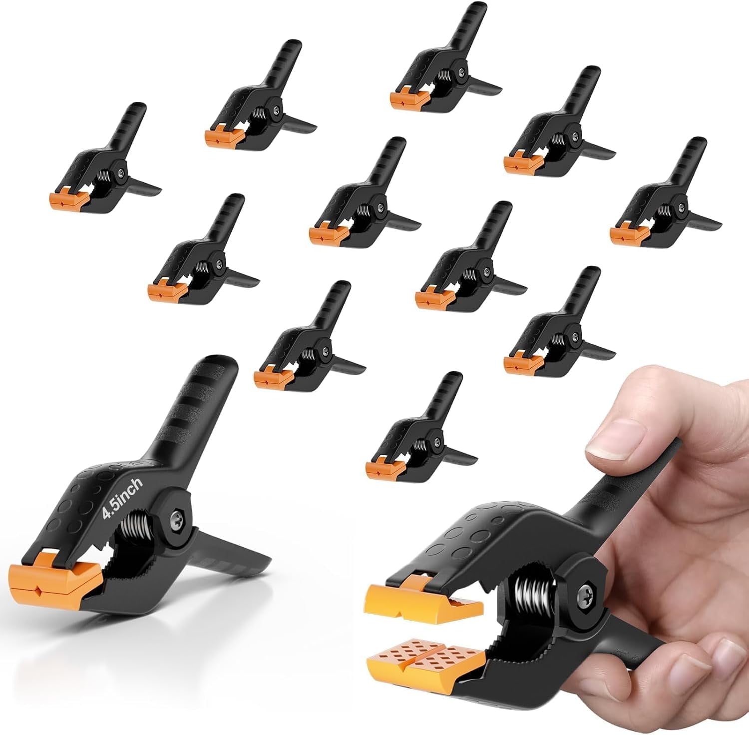 EMART Heavy Duty Spring Clamps 12 Pack 4.5 inch Plastic Large ...