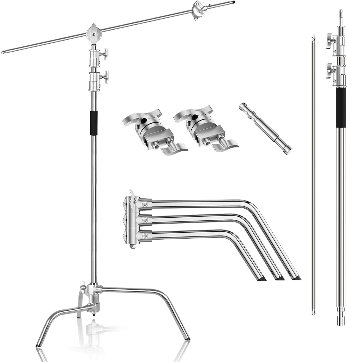 EMART Light C Stand 10ft/300cm Photography on Turtle Base with Boom Arm ...