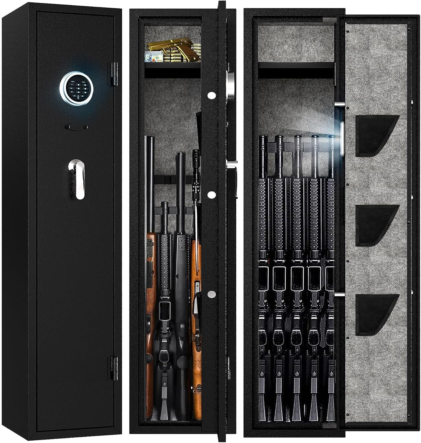 EMAXEE 4-5 Rifle Gun Safe, Gun Cabinet for Home Rifle and Pistols with ...