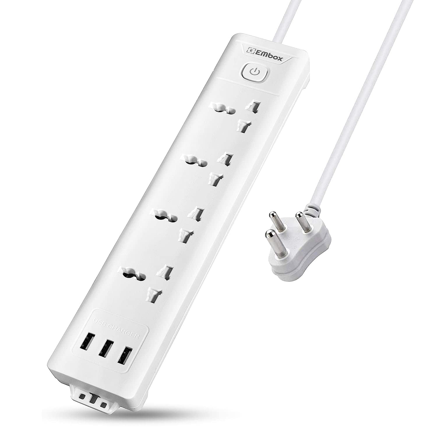 EMBOX 10A Extension Board with 5 Meter Cable with USB Master ...