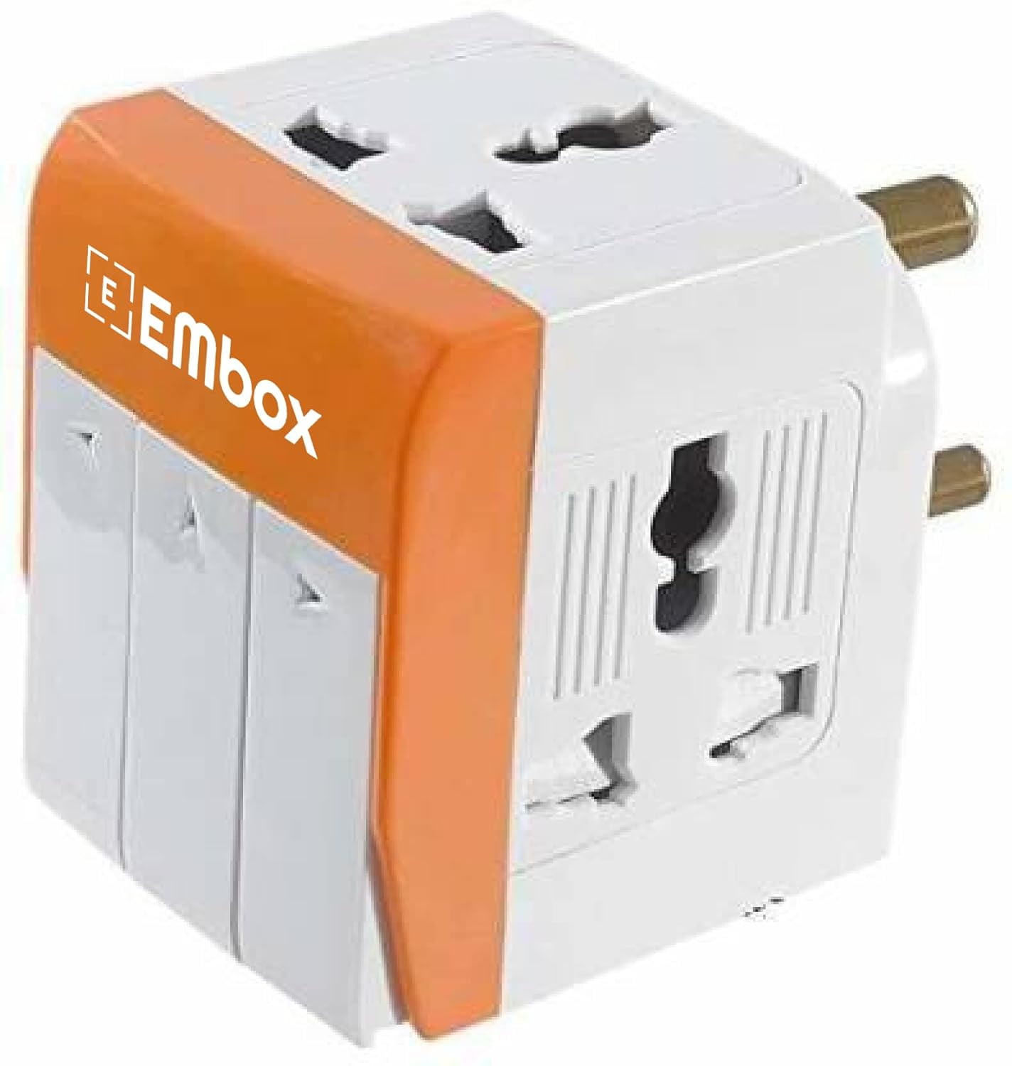 EMBOX 3 Pin Multi Plug Adapter with Individual Switch 3 Pin Plug Socket ...