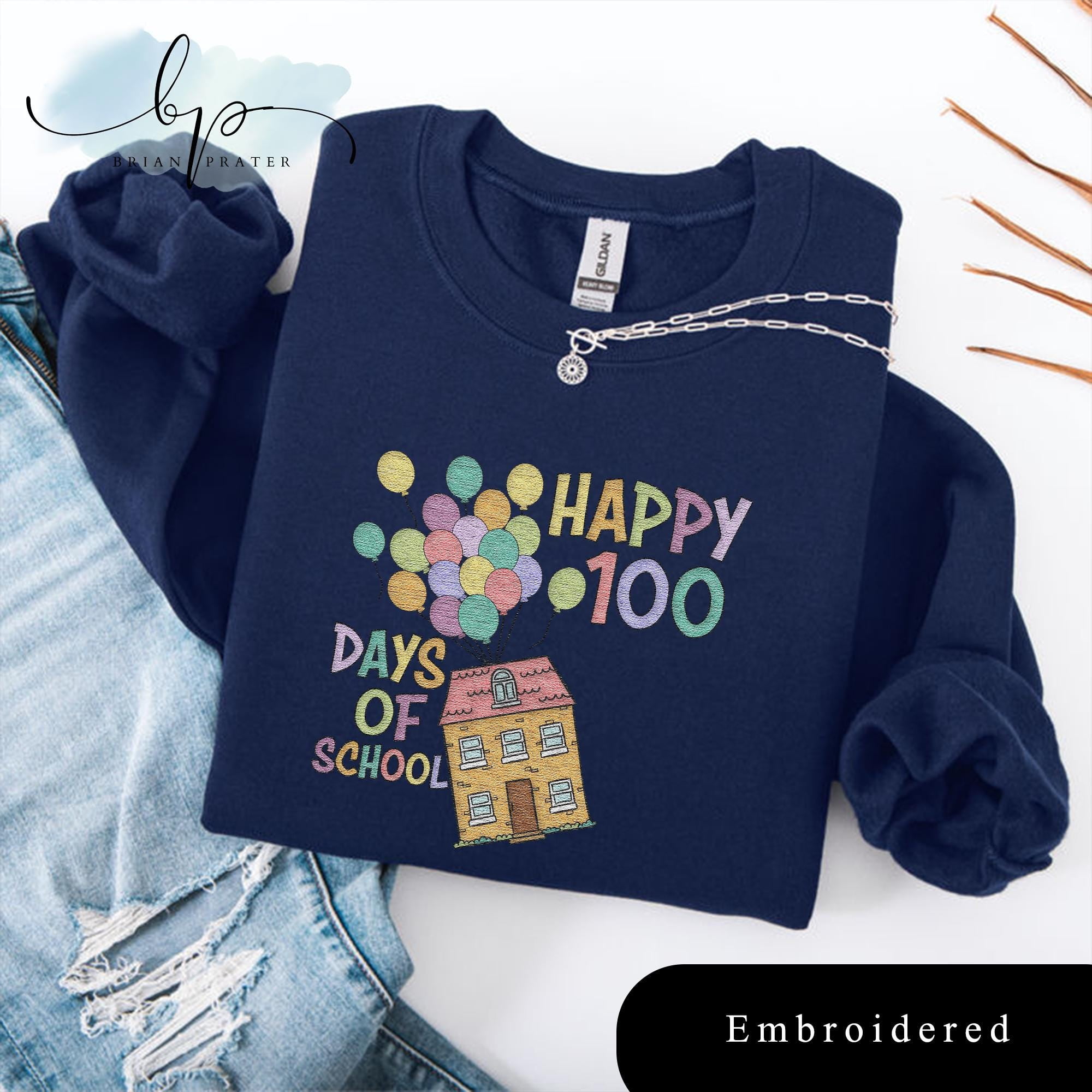 EMBROIDERED 100 Days Of School Shirt, Teacher 100 Days of School Outfit ...