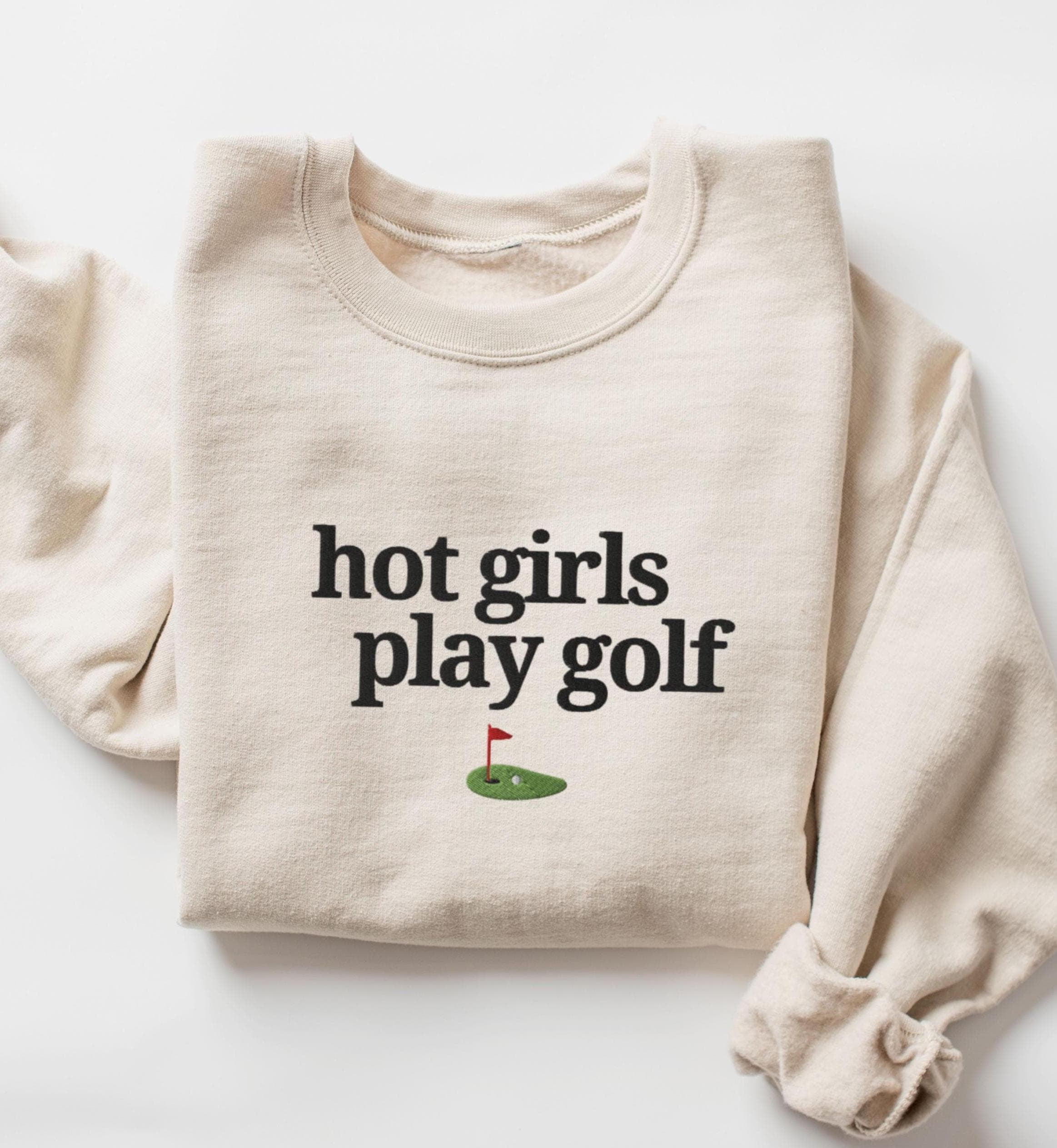 EMBROIDERED Hot Girls Play Golf Sweatshirt, Golfer Sweat Shirt, Fun ...