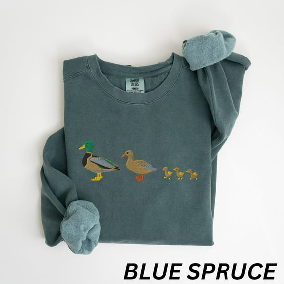 EMBROIDERED Mallard Duck Family Sweatshirt, Cute Mom Dad Baby Chicks ...