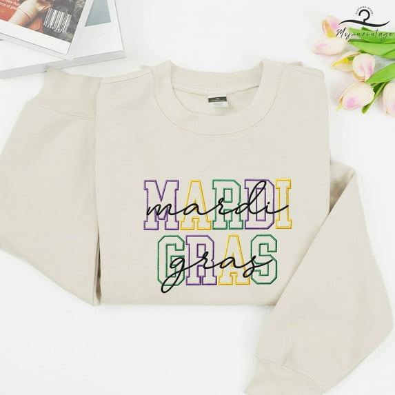 EMBROIDERED Mardi Gras Sweatshirt, Awesome Mardi Gras Lover Design ...