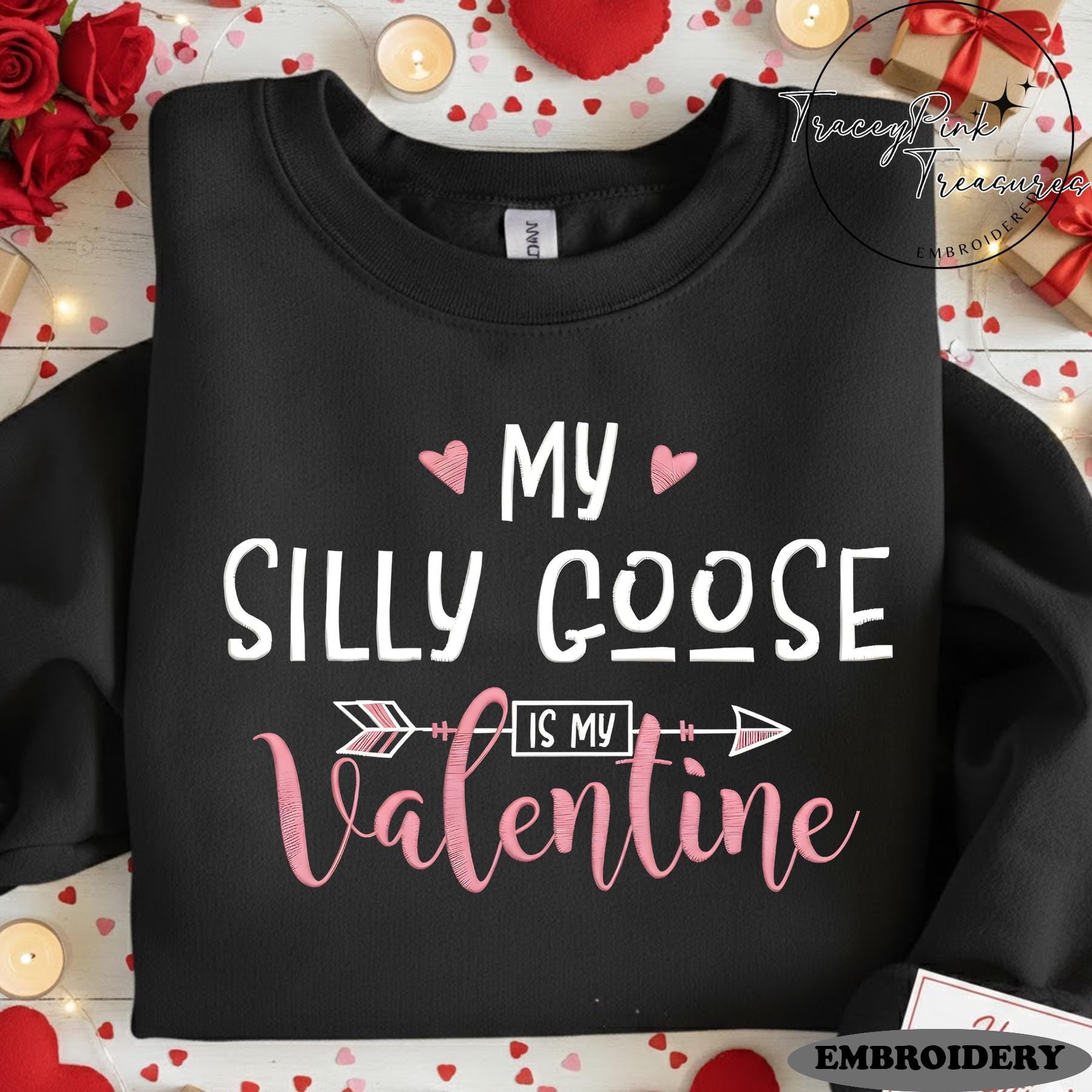 EMBROIDERED My Silly Goose Is My Valentine Sweatshirt - Perfect ...