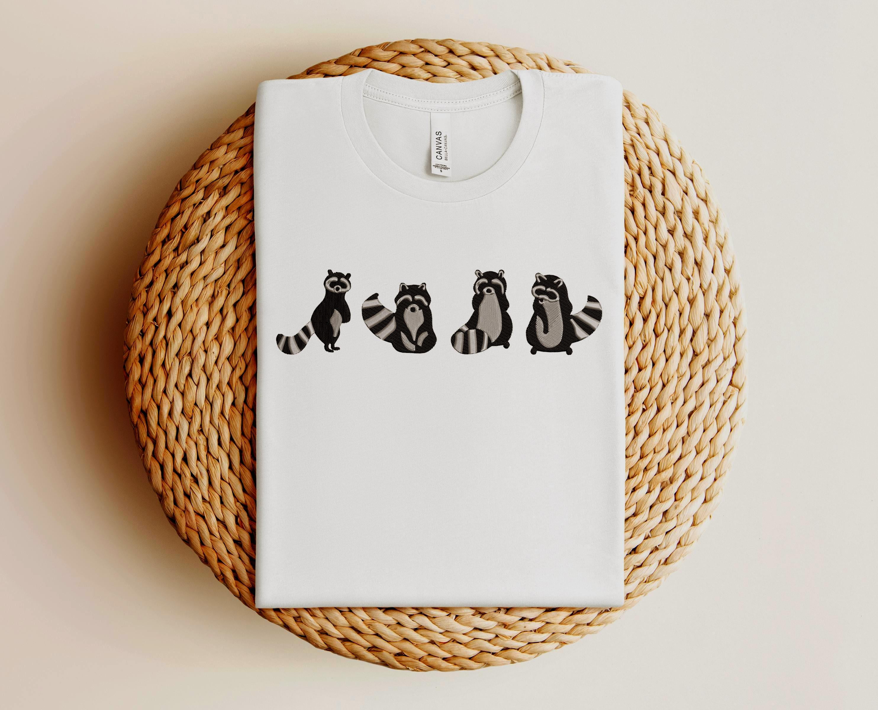 EMBROIDERED Raccoon Sweatshirt, Cute Raccoons Sweater, Raccoon Crewneck ...