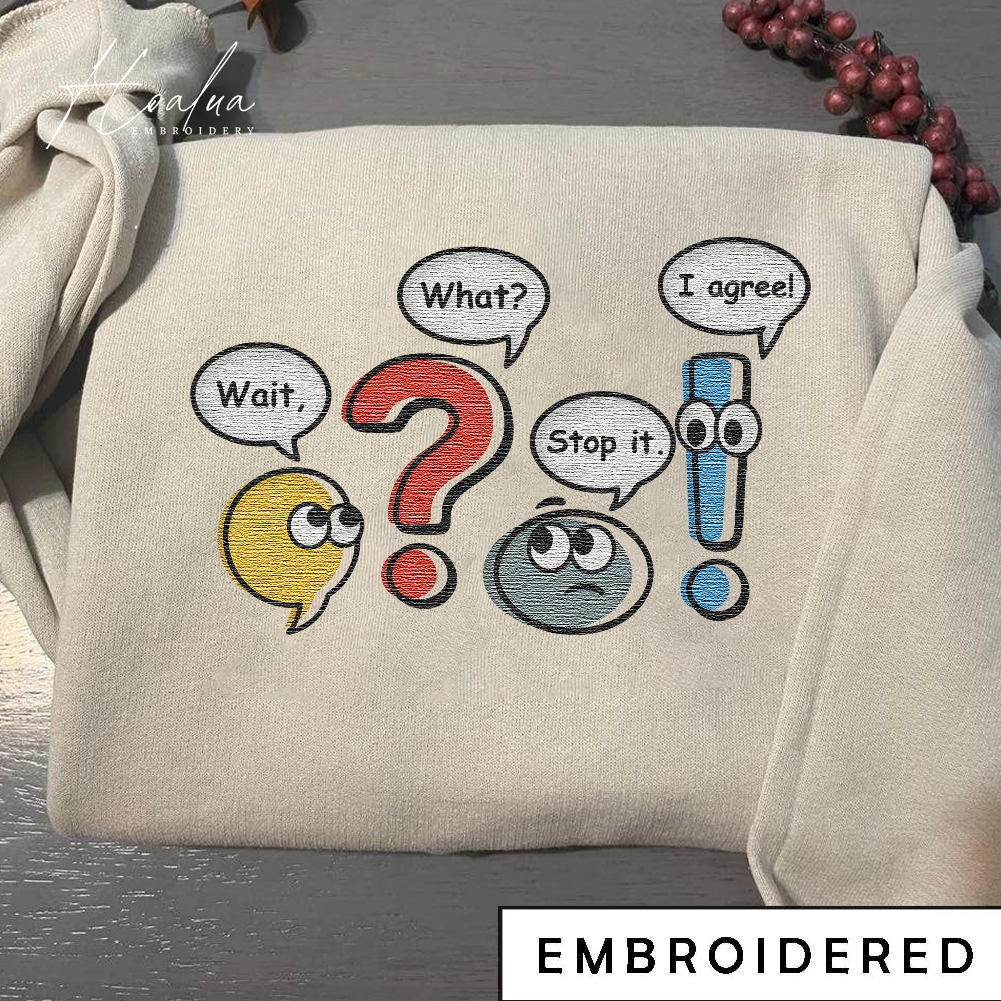 EMBROIDERED Wait What Stop It I Agree Shirt, Funny Grammar Teacher ...