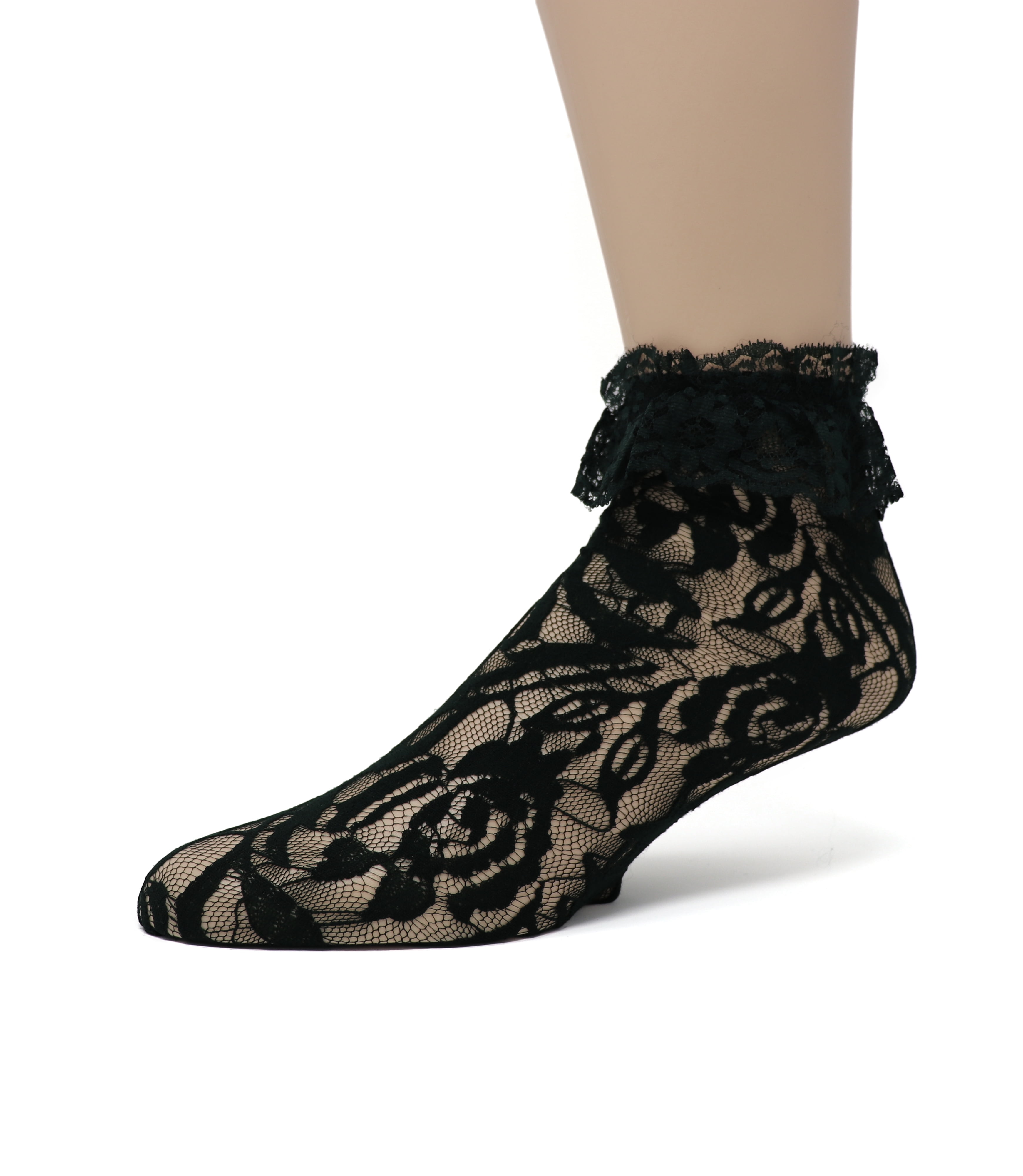 EMEM Apparel Women's Ladies Lace Anklet Ankle Quarter Socks Stockings ...