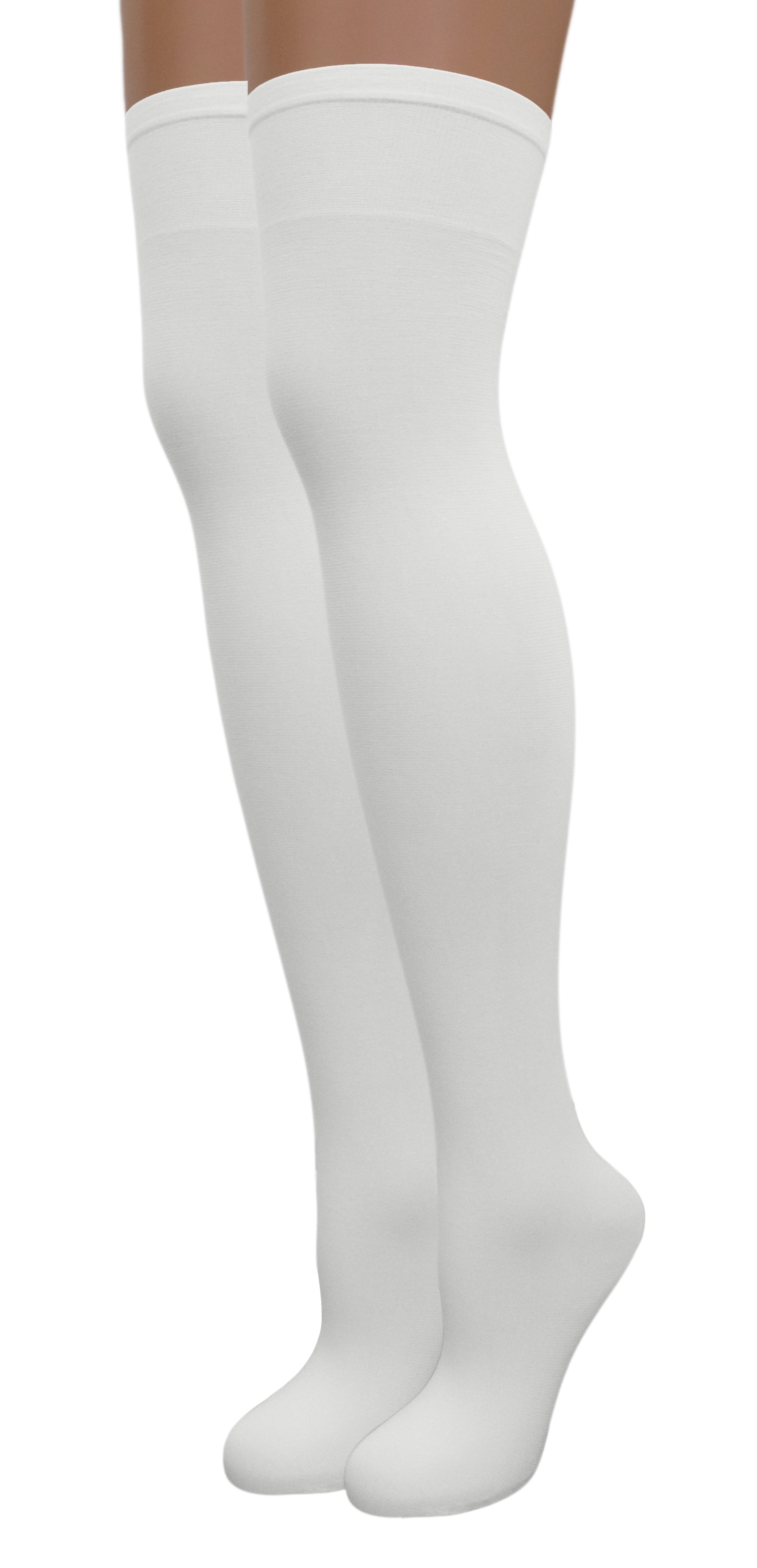 EMEM Apparel Women's Ladies Opaque Stretchy Nylon Over-The-Knee Thigh ...