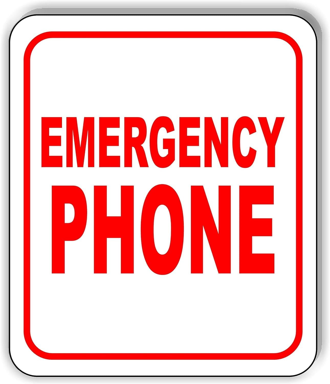 EMERGENCY PHONE RED Aluminum Composite Outdoor Sign 8.5" x10" - Walmart.com