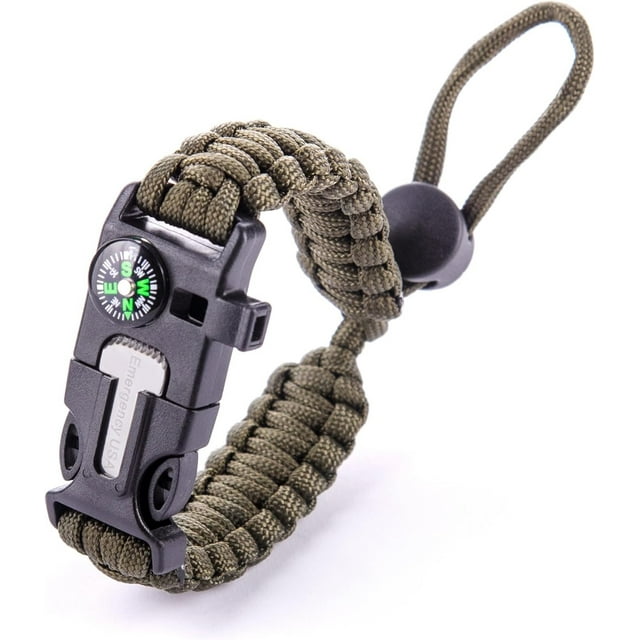 EMERGENCY USA Survival Tactical Paracord Bracelets - Survival Kit - Hiking Gear- Strong ...