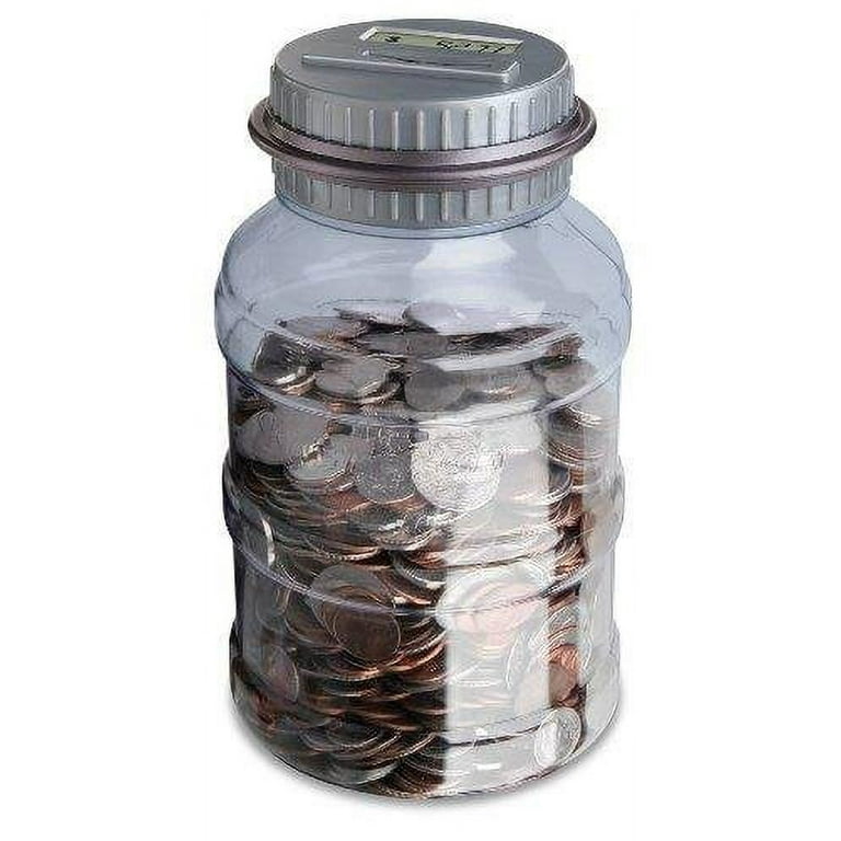 Mczxon Large Coin Bank Jar 2-Pack, Big Clear Plastic Coin, 50% OFF