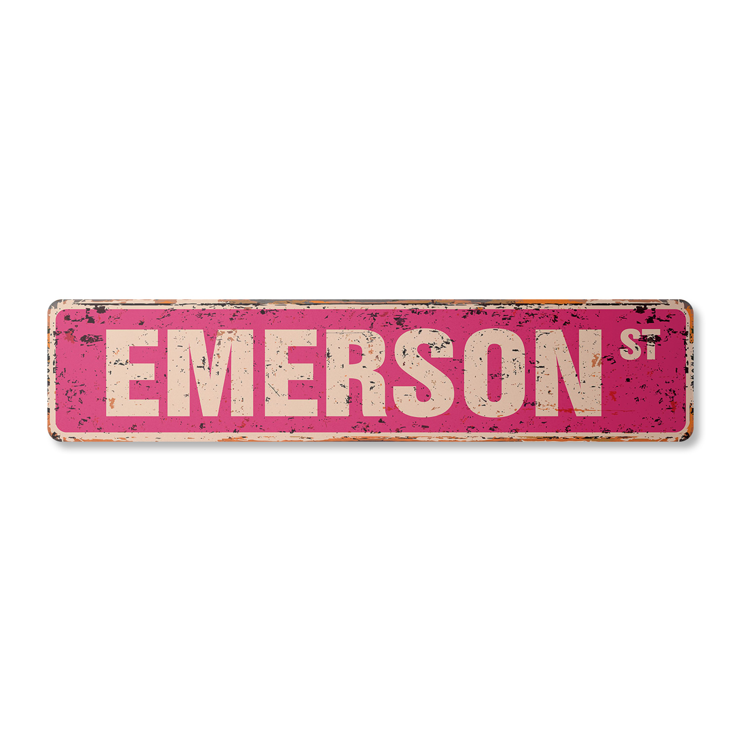 EMERSON Vintage Plastic Street Sign Childrens Name Room Sign | Indoor ...