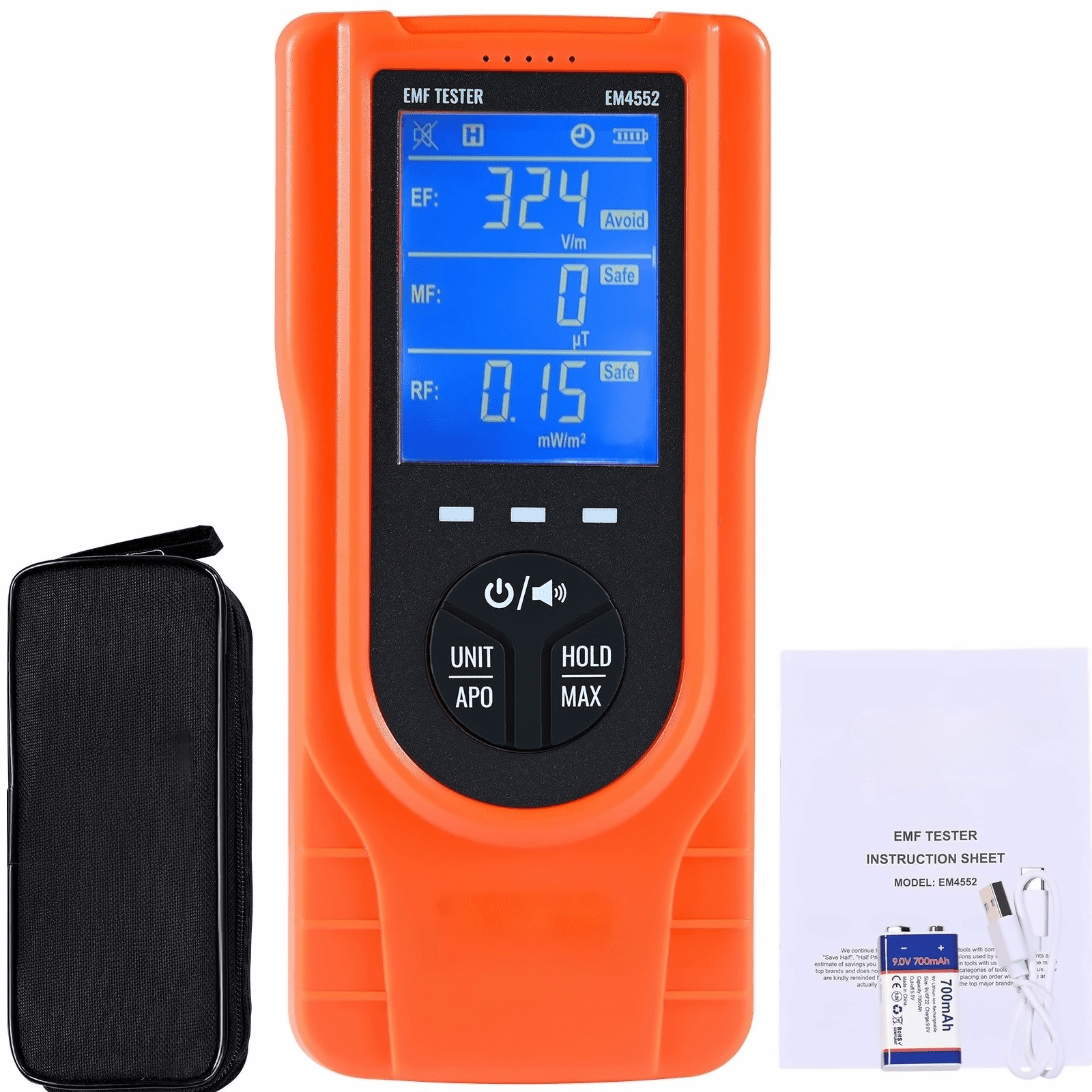 EMF Meter 3-in-1, 5Hz-3.5GHz Electromagnetic Field Detector - Walmart.com