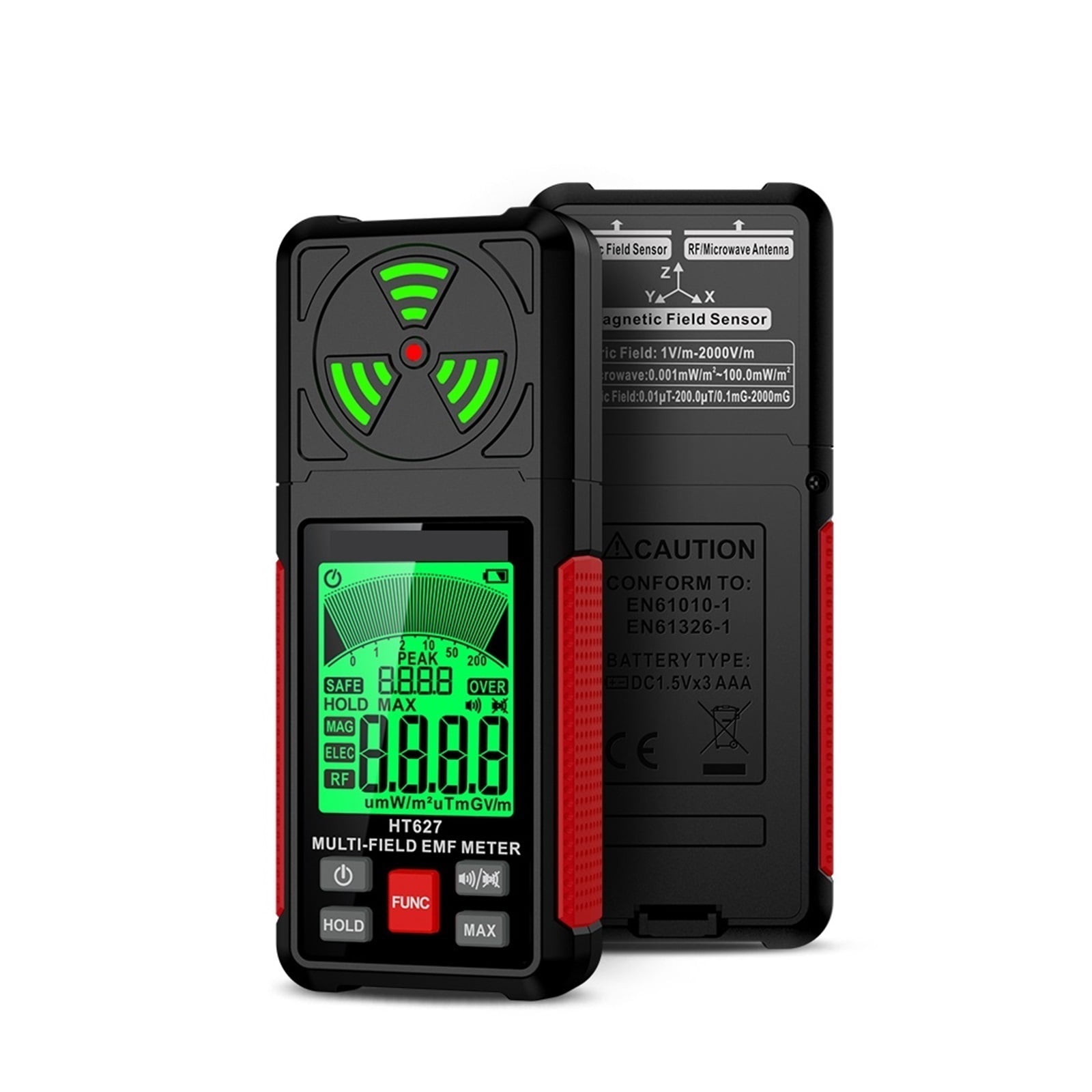 EMF Meter Handheld Electromagnetic Radiation Tester Electric Field ...