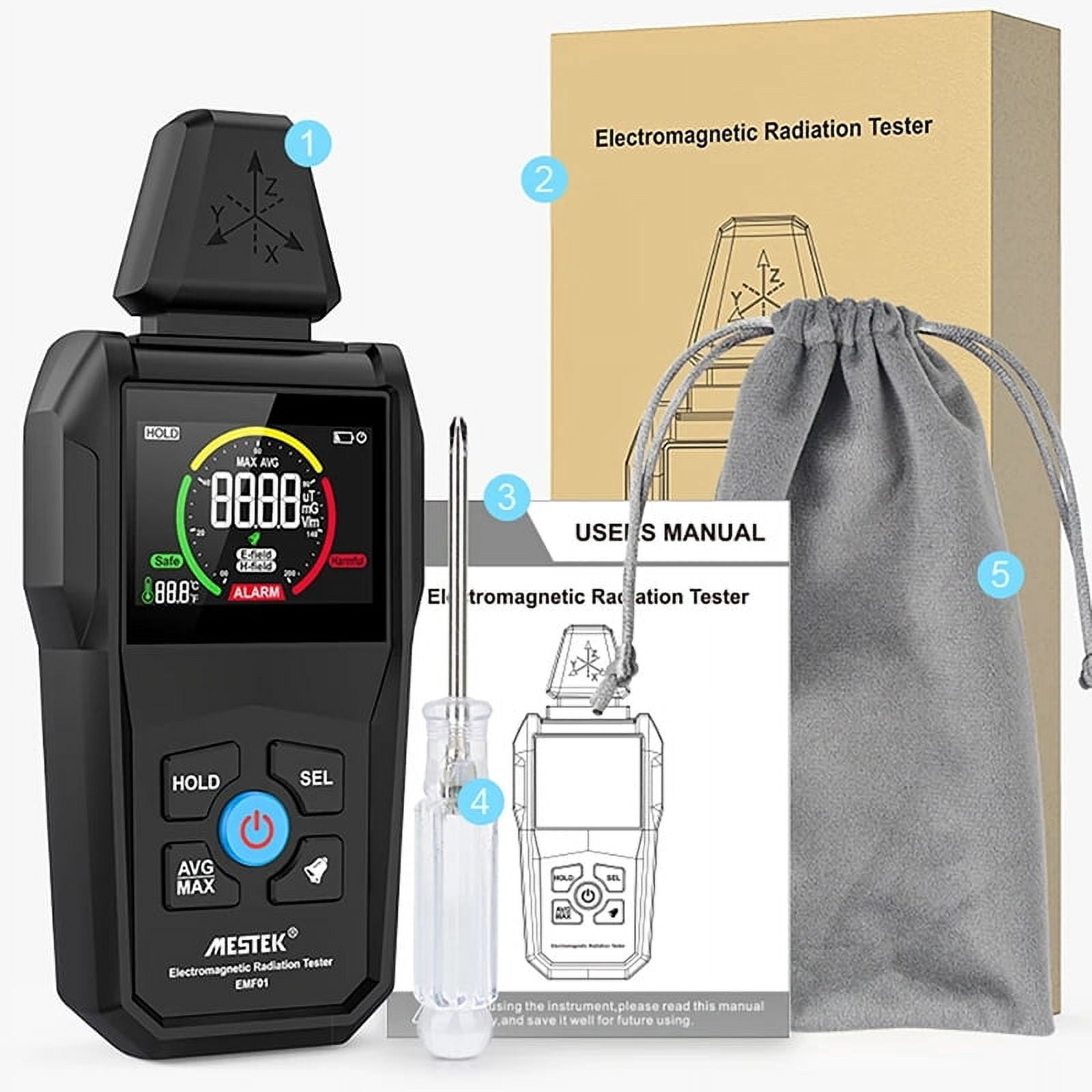 EMF01 Electromagnetic Radiation Detector High Precision EMF Meter ...