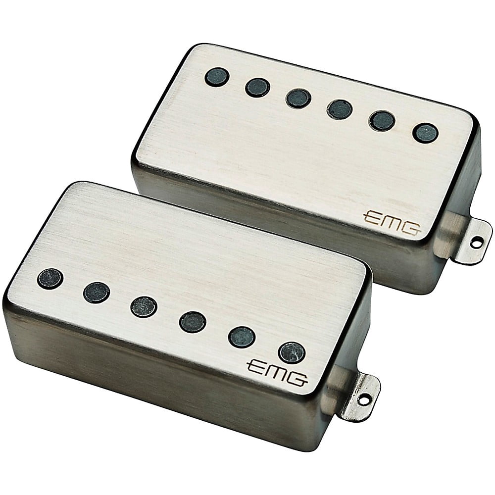 EMG Dual Mode F-57TW/66TW Dual Pickup Set, Floyd Spaced Brushed Chrome ...