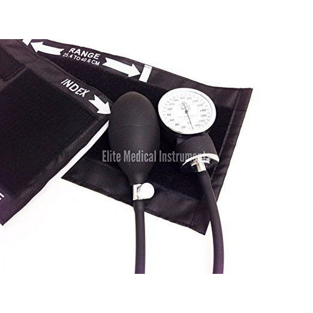 EMI Deluxe BLACK Aneroid Sphygmomanometer Blood Pressure Monitor Adult Cuff #217 - Walmart.com