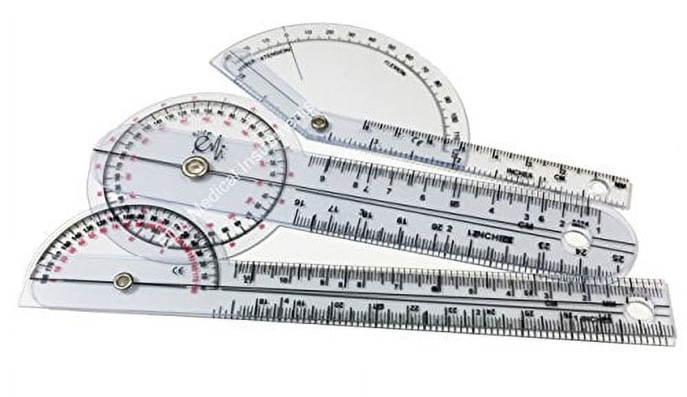 EMI Pocket 3 Piece Goniometer Set: Finger Goniometer, 6" Goniometer ...