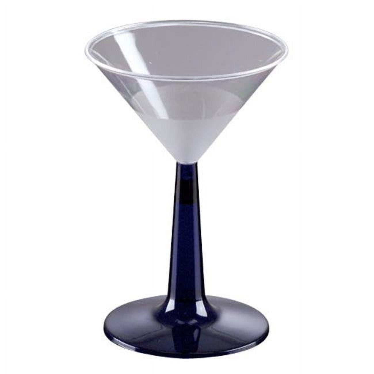 EMI Yoshi EMI-MTG6BL 2 Pc. 6Oz. Clear- Bule Plastic Martini Glass With ...