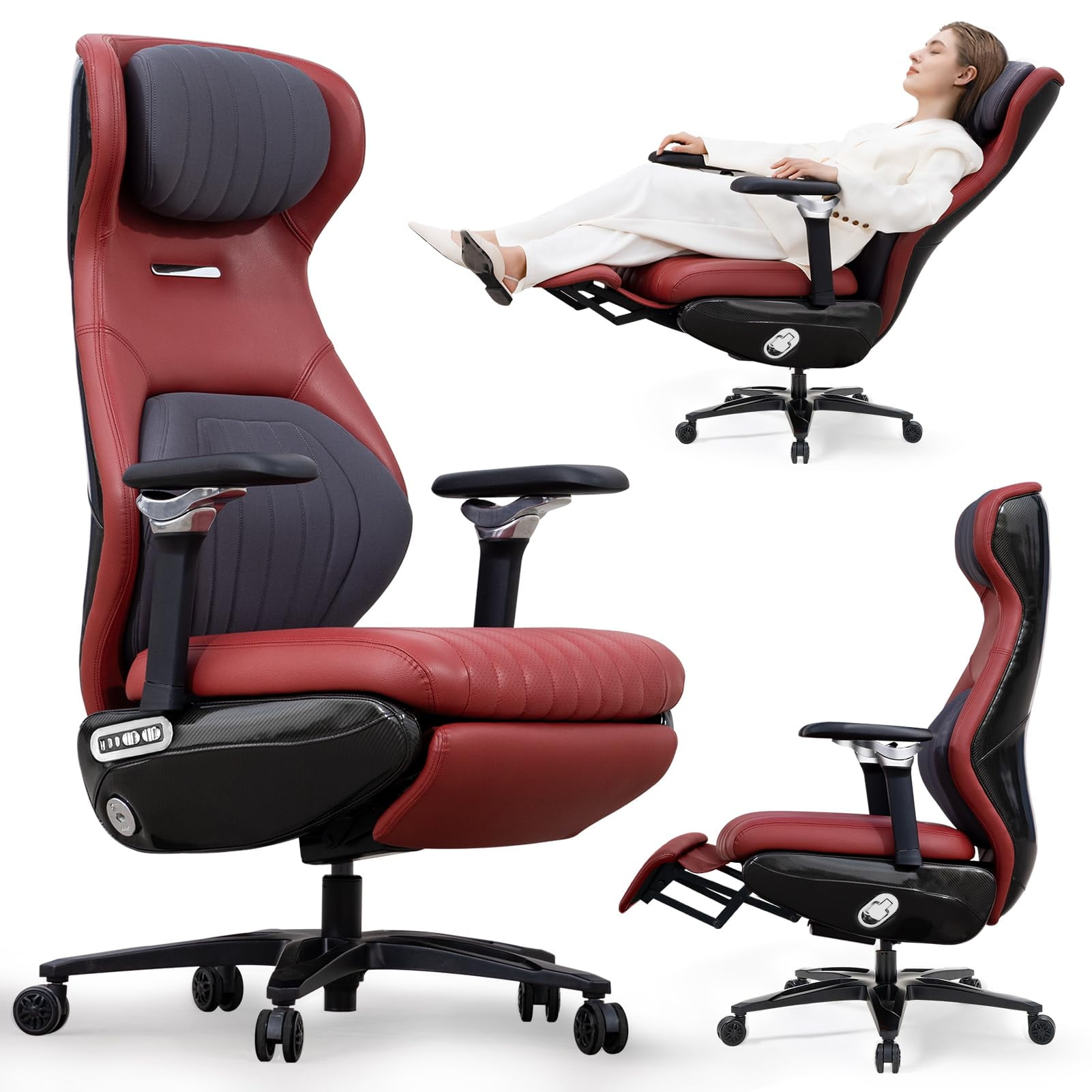 EMIAH Ergonomic Office Chair with Foot Rest Electric Reclining Office ...