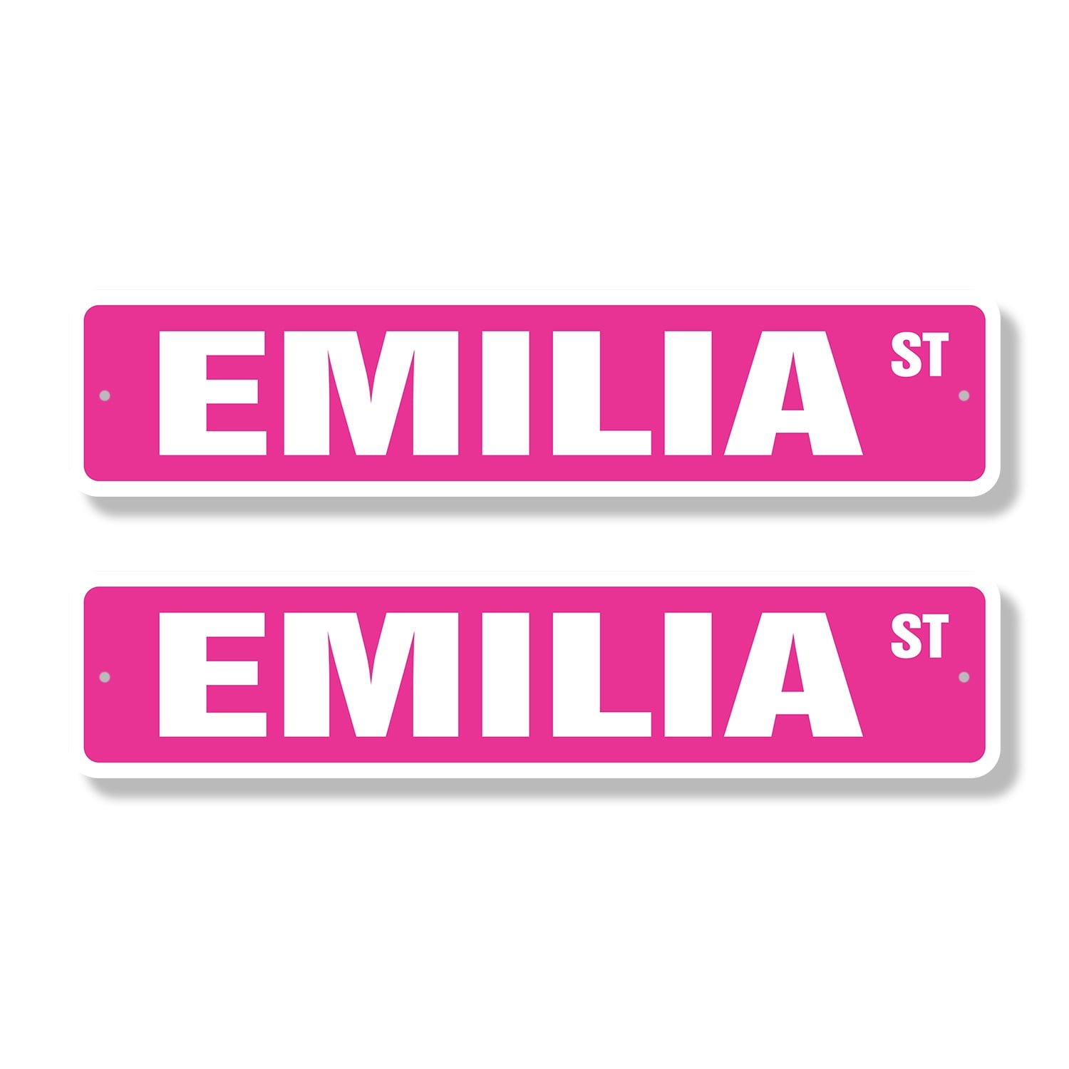 EMILIA Classic Street Sign (2 Pack) Childrens Name Room Sign Road Sign ...