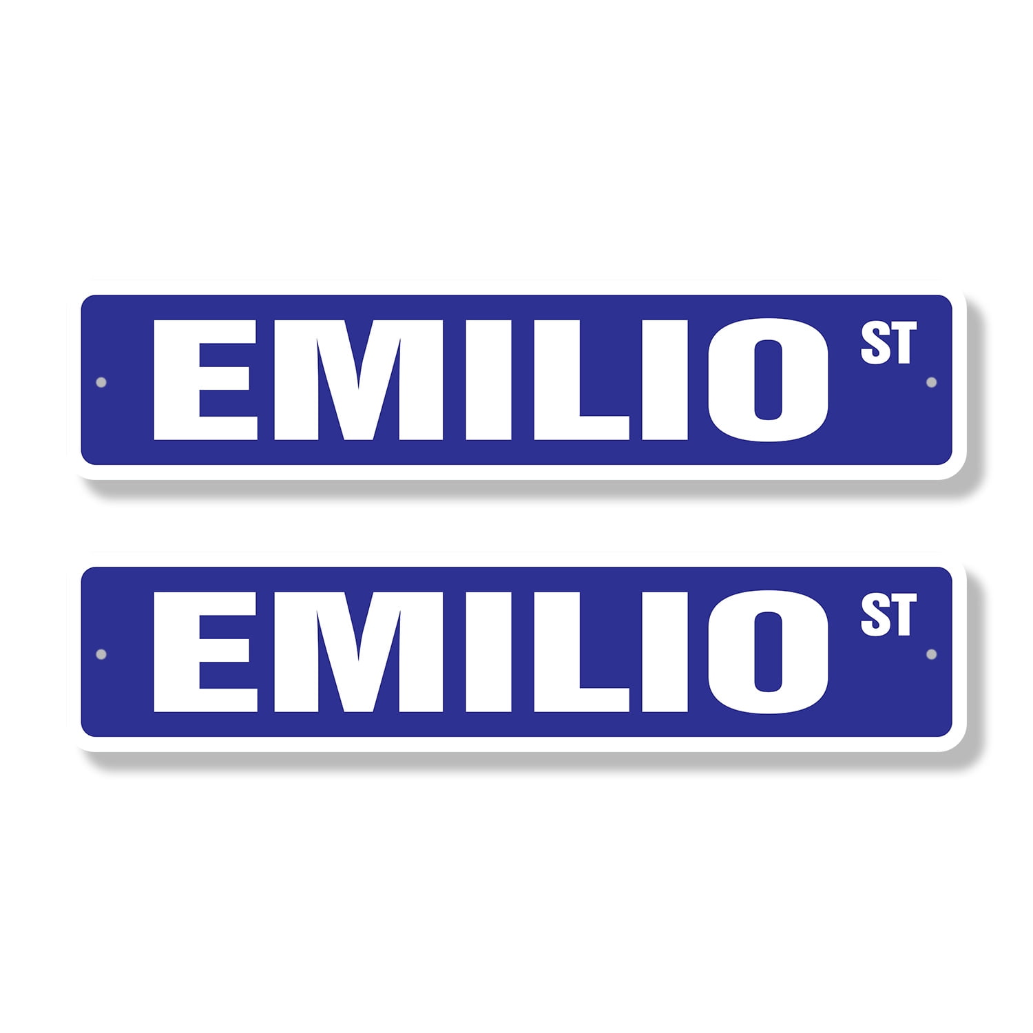 EMILIO Classic Street Sign (2 Pack) Childrens Name Room Sign Road Sign ...