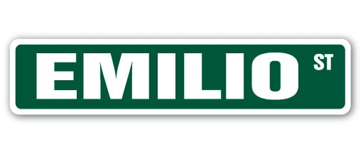 EMILIO Street Sign Childrens Name Room Sign | Indoor/Outdoor | 36" Wide ...