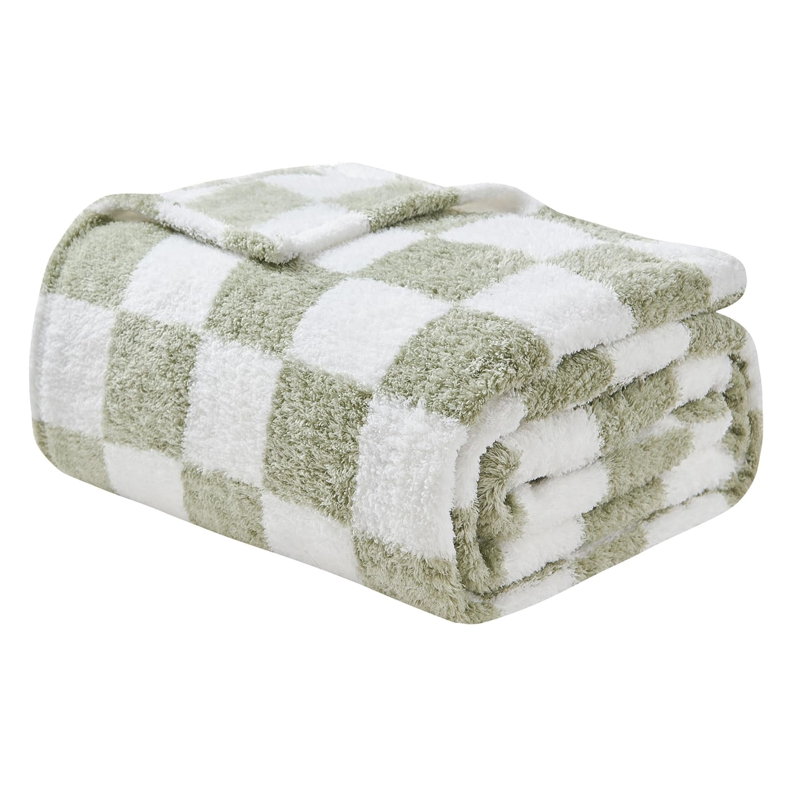 EMME Checkered Blanket Throw Size - 50"*60" Green Soft Fluffy Warm ...