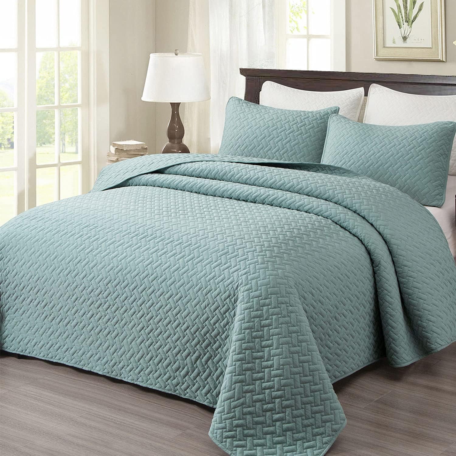 EMME Twin Quilt Set Lightweight Bedspread Soft Microfiber Reversible ...