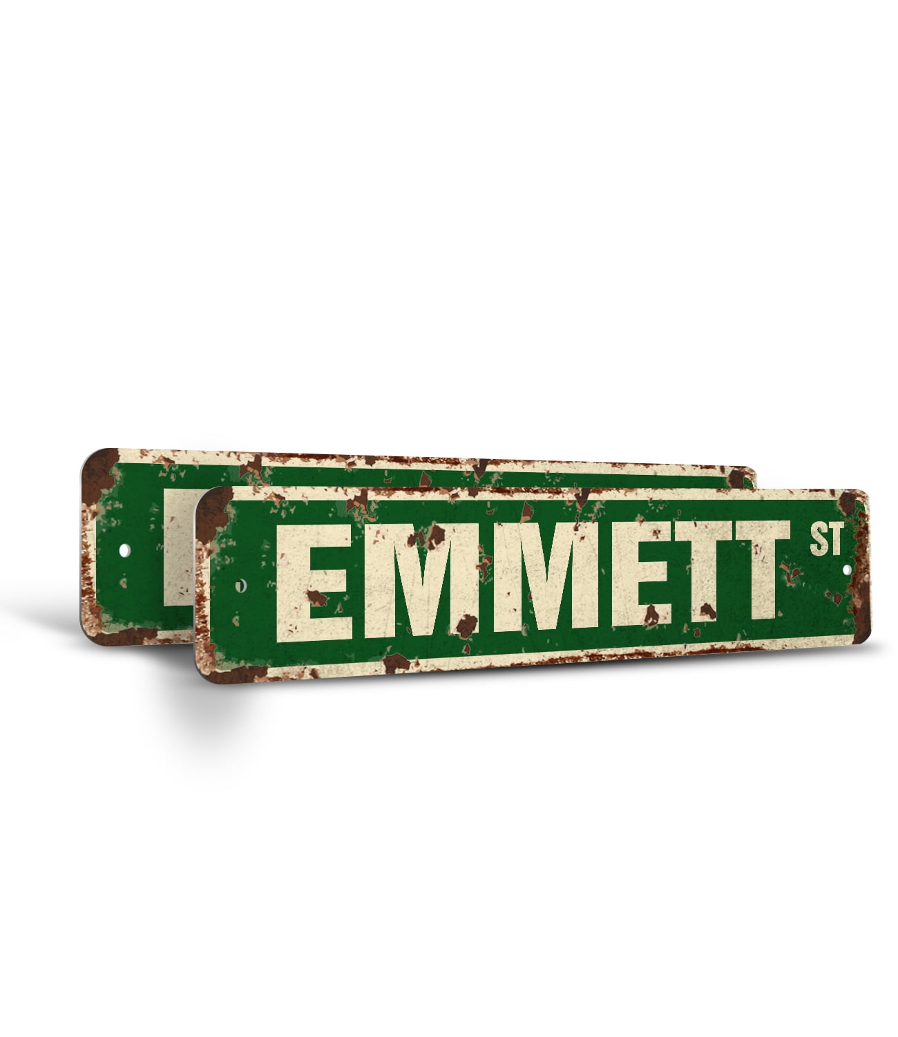 EMMETT Vintage Style Rustic Street Sign – (2 Pack) Childrens Name Room ...
