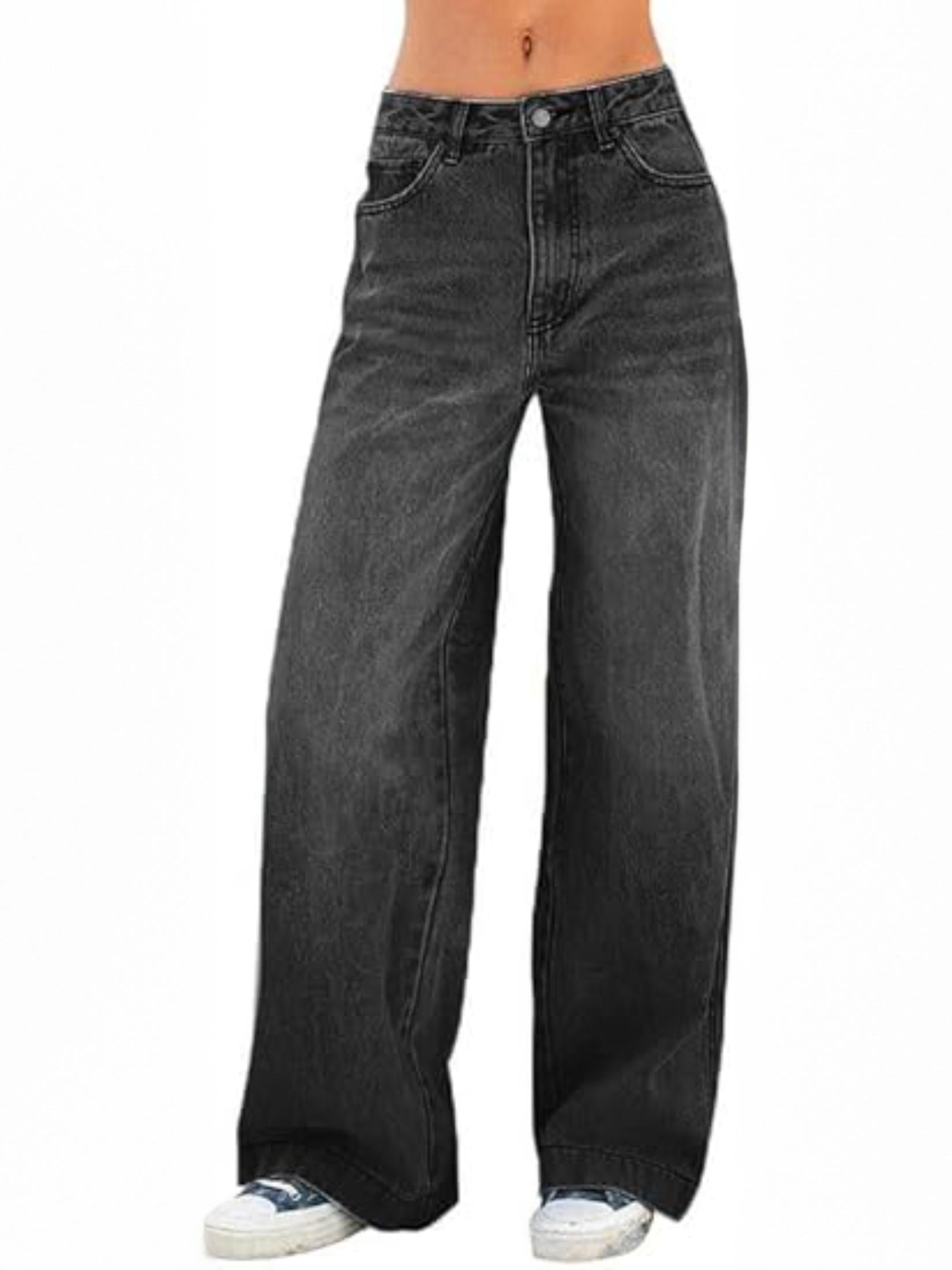 EMMIOL Women's Vintage Y2K Wide Leg Jeans 90s Baggy Boyfriend Style ...