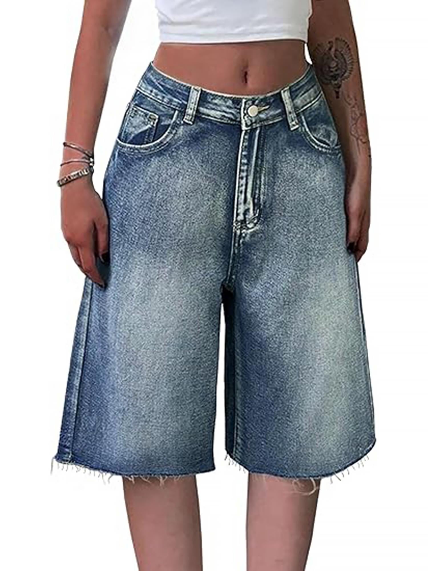 EMMIOL Women Jorts Baggy Jeans Jorts Outfits Mid-Low Waisted Denim Y2K ...