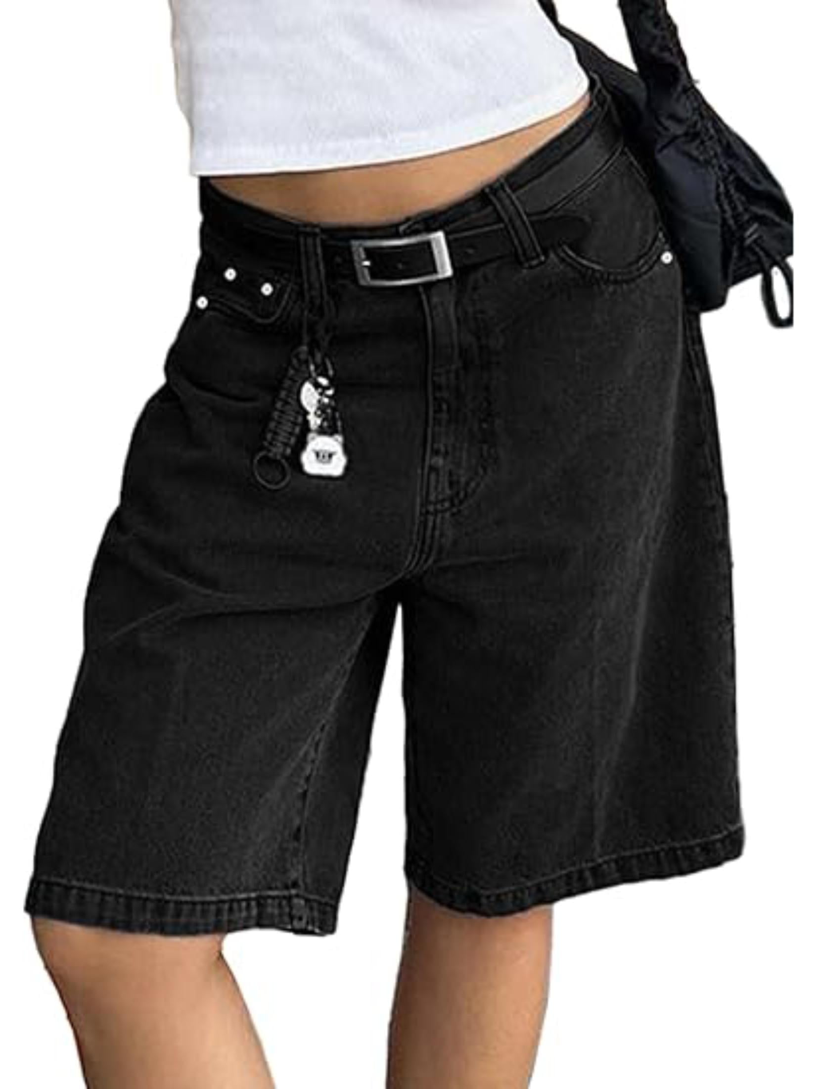 EMMIOL Women's Denim Shorts Mid-Low Waist Jean Shorts for Women,Y2K ...