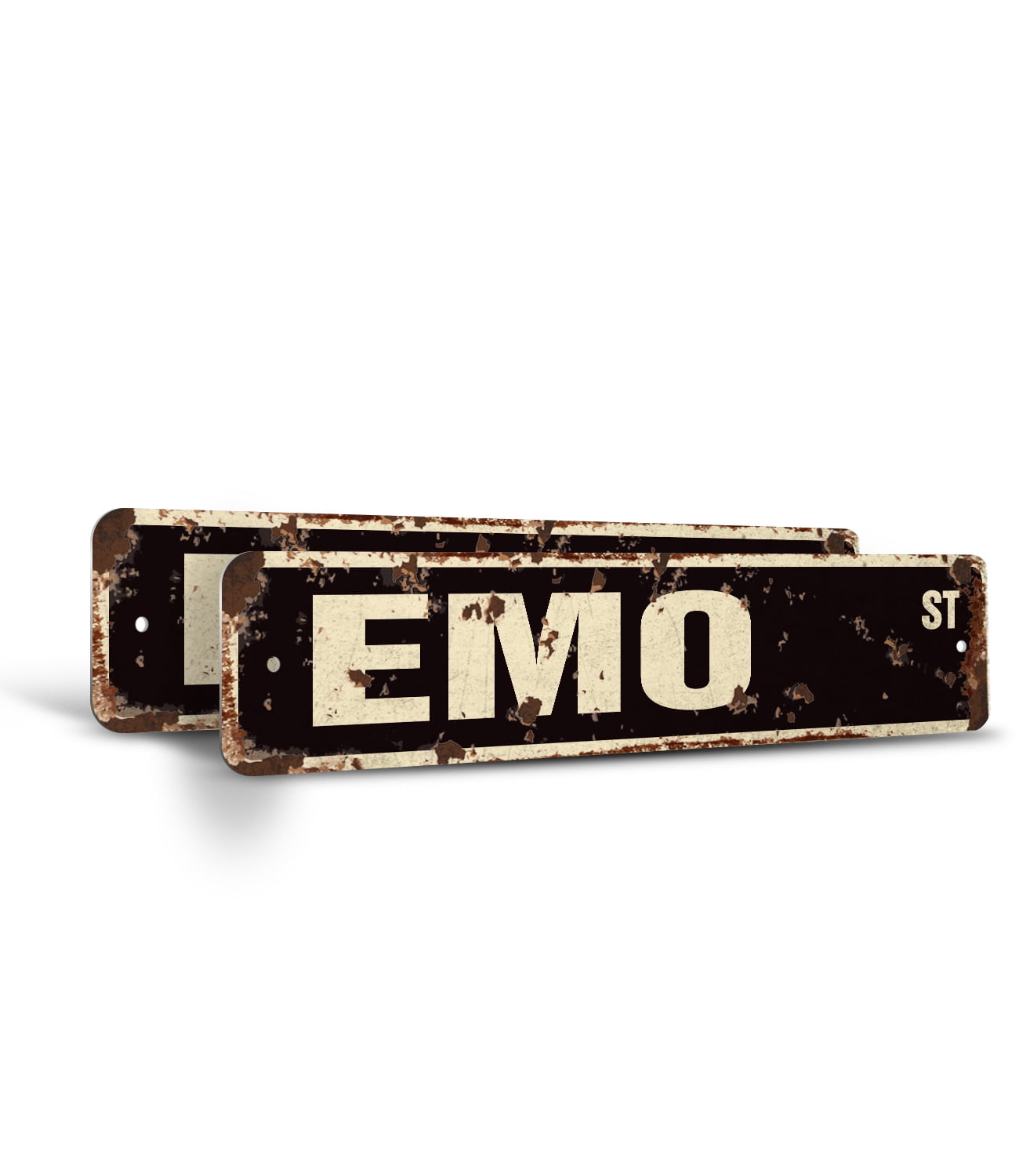 EMO Vintage Style Rustic Street Sign – (2 Pack) Musician Music Rock ...