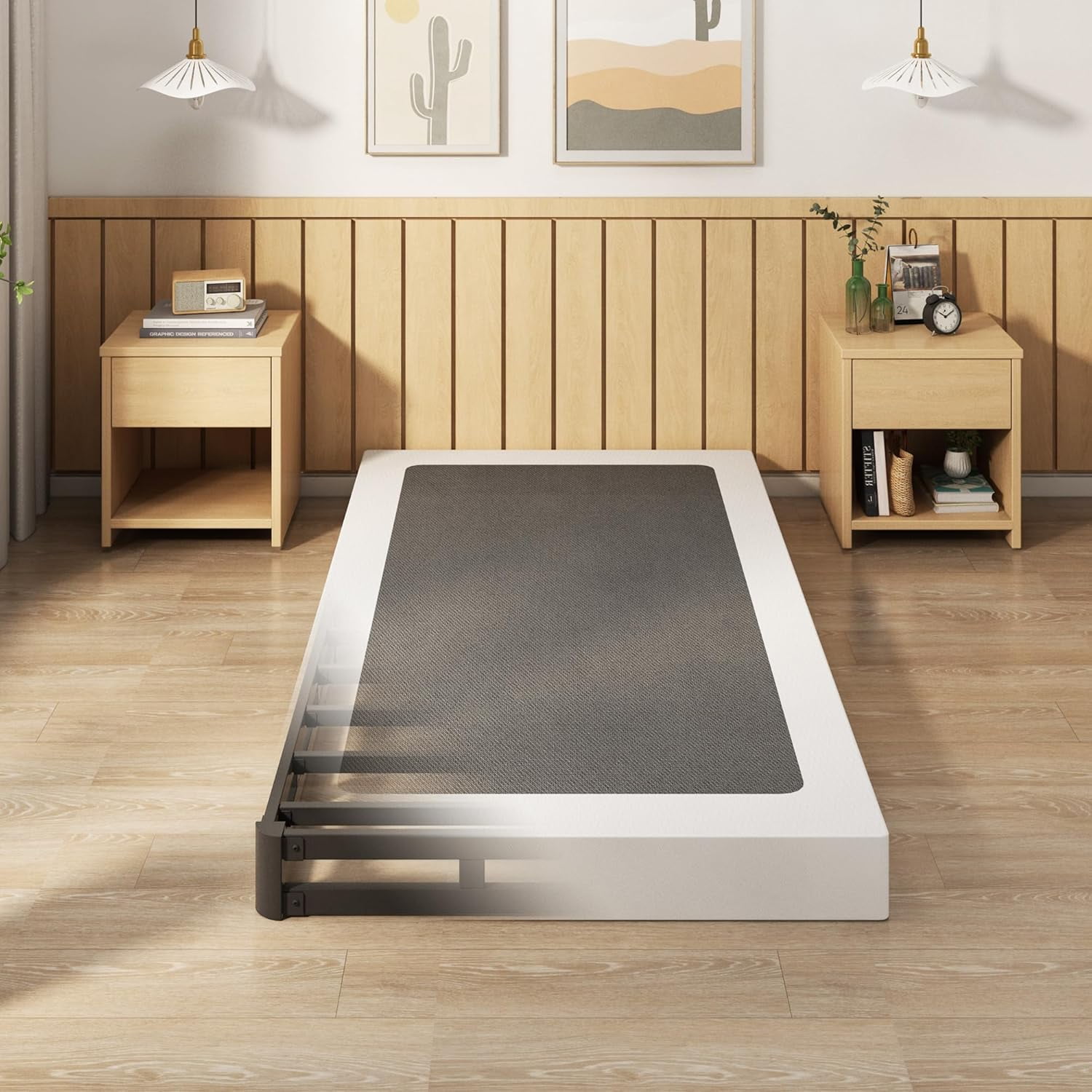 EMODA 5 Inch Box Spring Full Size Bed Base, 3000 lbs Heavy Duty Metal Mattress Foundation with ...